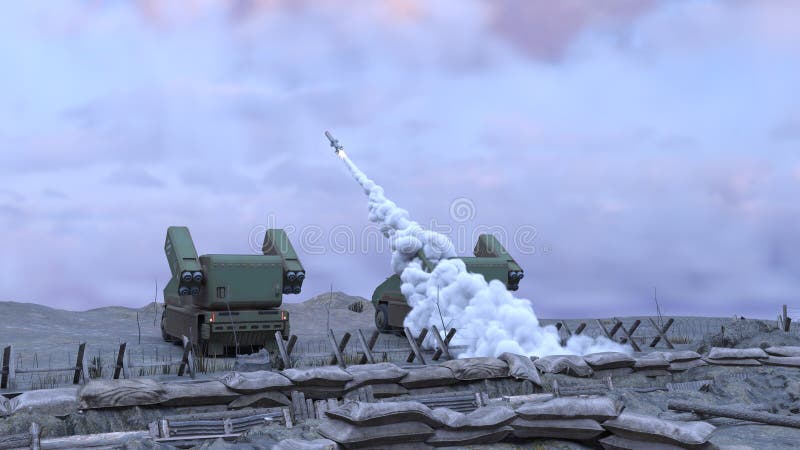 3D Rendering of the Surface To Air Guided Missile Stock Illustration ...