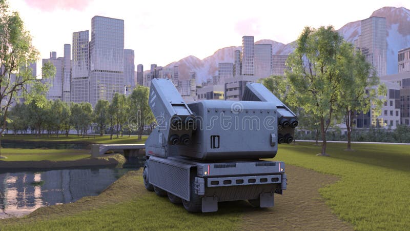 3D Rendering of the Surface To Air Guided Missile Stock Illustration ...