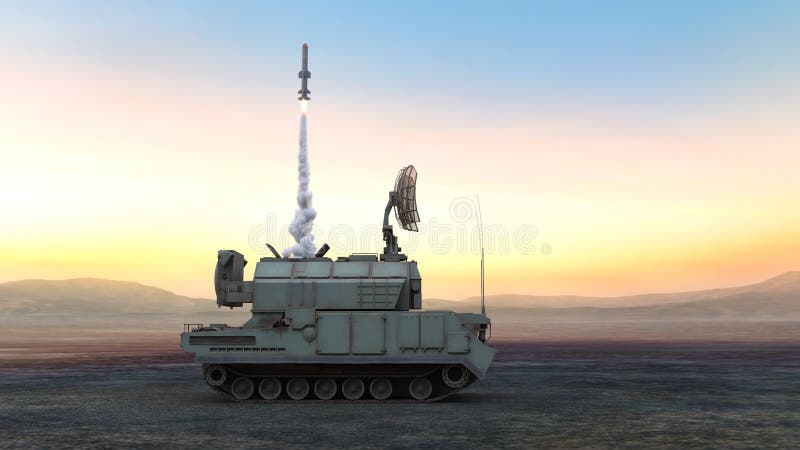 3D Rendering of the Surface To Air Guided Missile Stock Illustration ...
