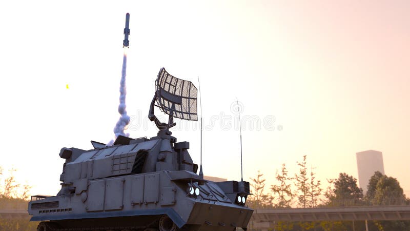 3D Rendering of the Surface To Air Guided Missile Stock Illustration ...