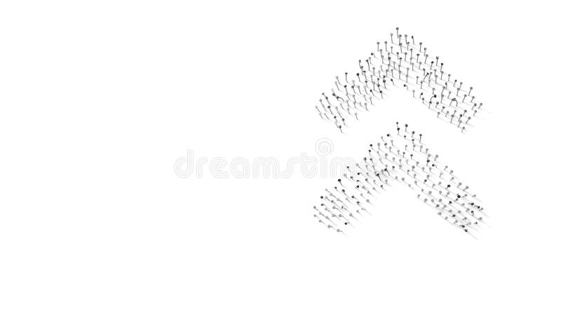 3d Rendering Symbol of Angle Double Up Wrapped in Gold Foil on Dark ...