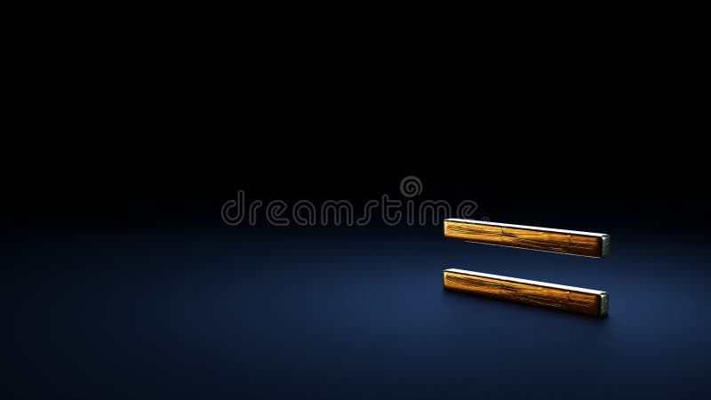 3d Rendering Symbol of Equal Wrapped in Gold Foil on Dark Blue ...