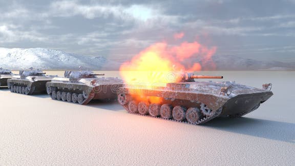 3D rendering of a tank stock illustration. Illustration of battlefield ...