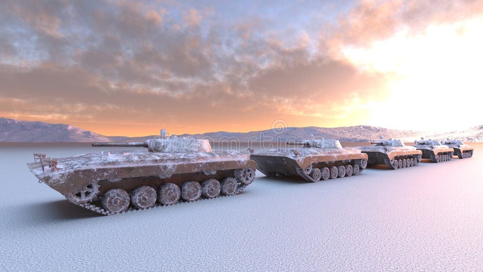 3D rendering of a tank stock illustration. Illustration of field ...