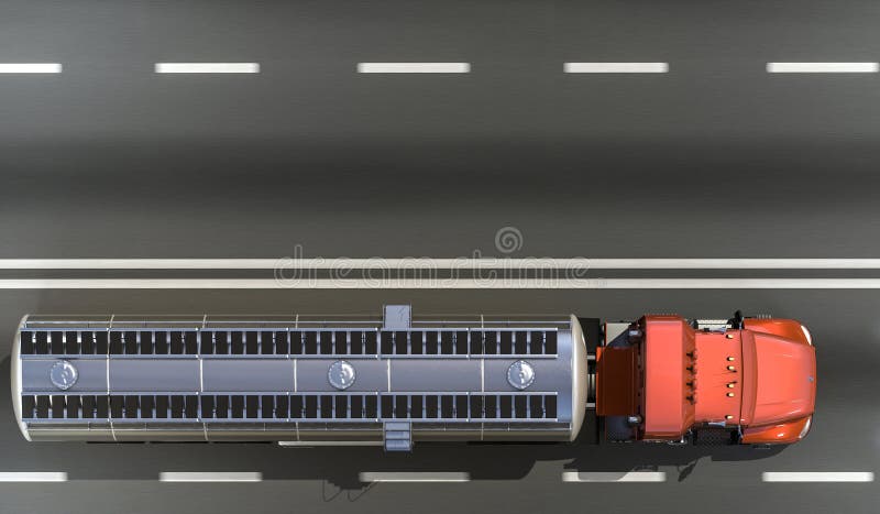 3D Rendering of Tanker on the Road Stock Illustration - Illustration of ...