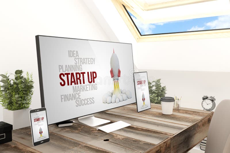 Attic devices start up stock illustration. Illustration of screen ...