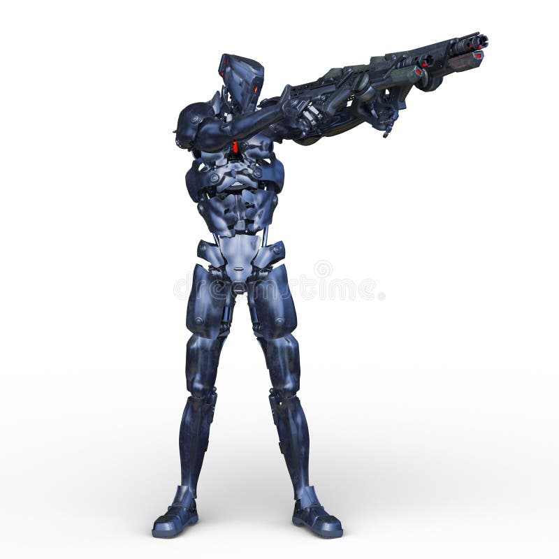 3D Rendering of Technology Robot Stock Illustration - Illustration of ...