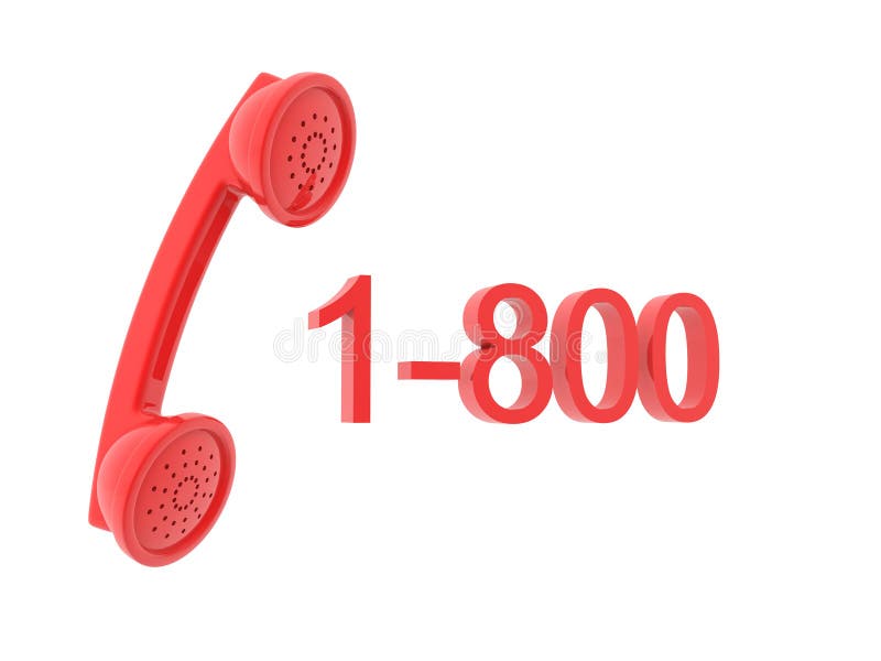 3D Rendering of Telephone Handset and Text Saying 1-800 Stock ...