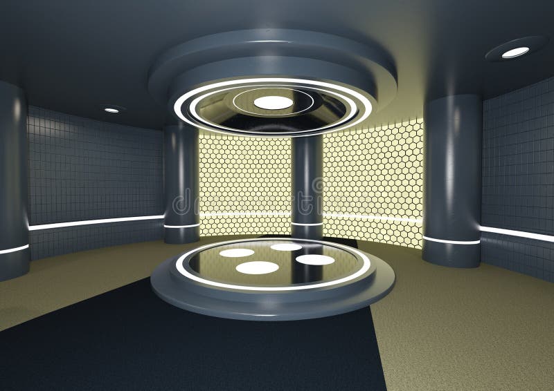 3D Rendering Teleporter Room Stock Illustration - Illustration of ...