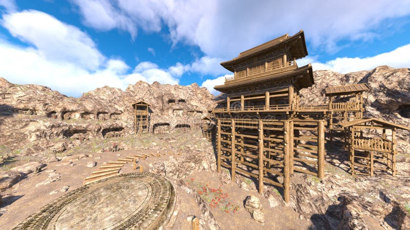 3D rendering of the temple stock illustration. Illustration of ...