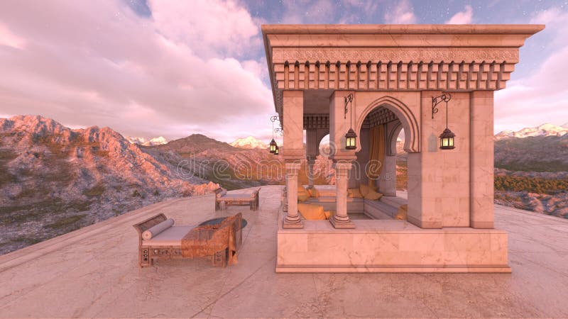 3D Rendering of the Temple at the Summit Stock Illustration ...