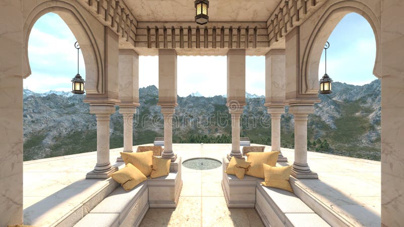 3D Rendering of the Temple at the Summit Stock Illustration ...