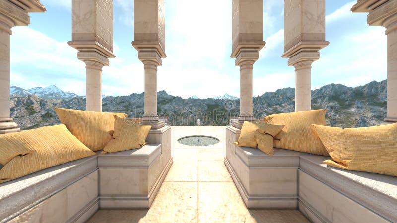 3D Rendering of the Temple at the Summit Stock Illustration ...