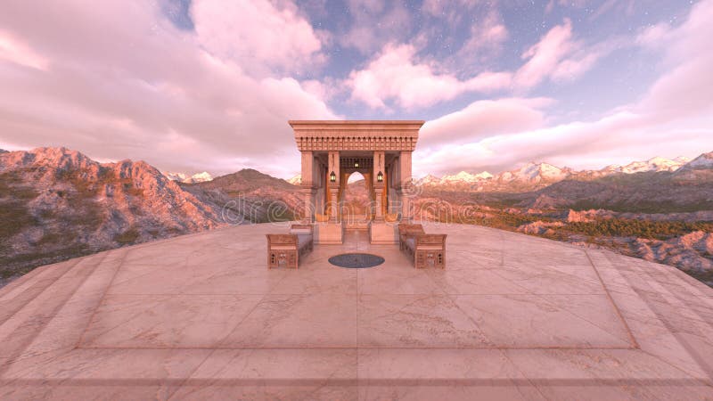 3D Rendering of the Temple at the Summit Stock Illustration ...