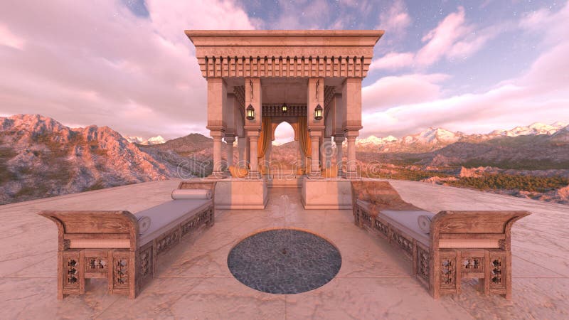 3D Rendering of the Temple at the Summit Stock Illustration ...