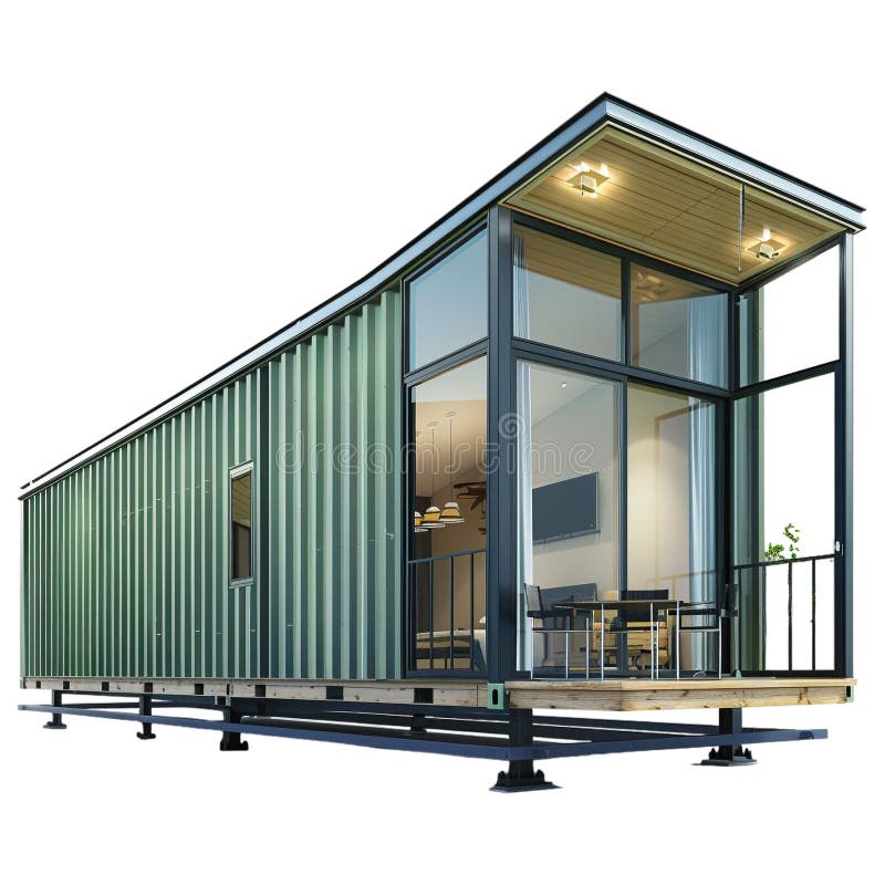3D Rendering of a Temporary House in a Container on Transparent ...