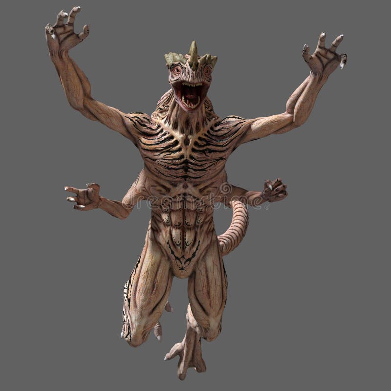 3D-illustration of an Isolated Dangerous Alien Stock Illustration ...