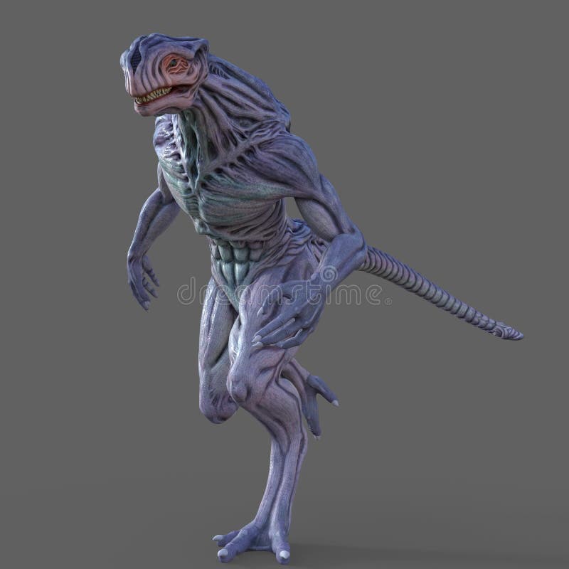 3D-illustration of an Isolated Dangerous Alien Stock Illustration ...