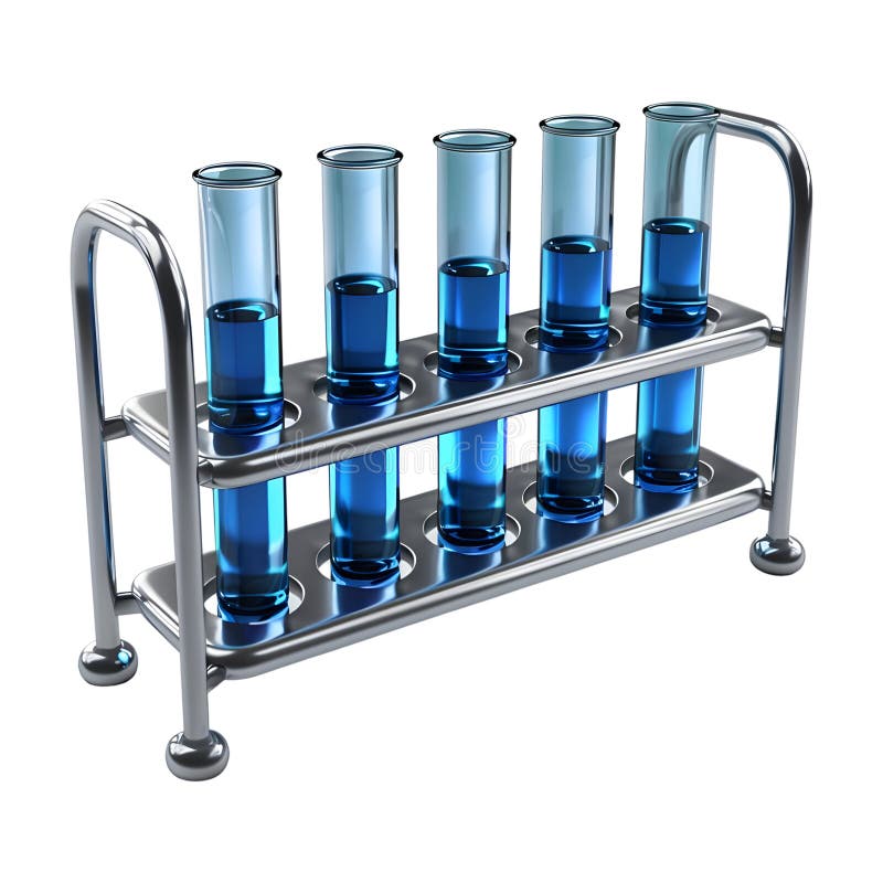 3D Rendering of a Test Tube Tray of a Lab on Transparent Background ...