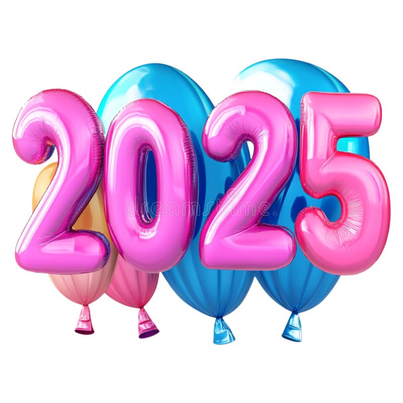 3D Rendering Text Design for New Year 2025 Logo Blending with Modern ...