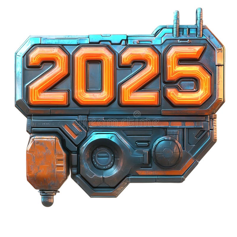 3D Rendering Text Design for New Year 2025 Logo Blending with Modern ...