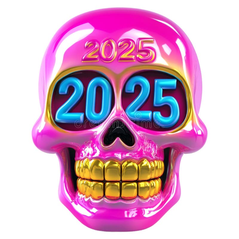 3D Rendering Text Design for New Year 2025 Logo Blending with Modern ...