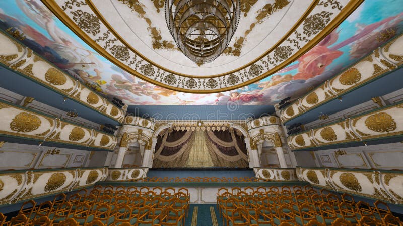 3D Rendering of the Theater Stock Illustration - Illustration of indoor ...