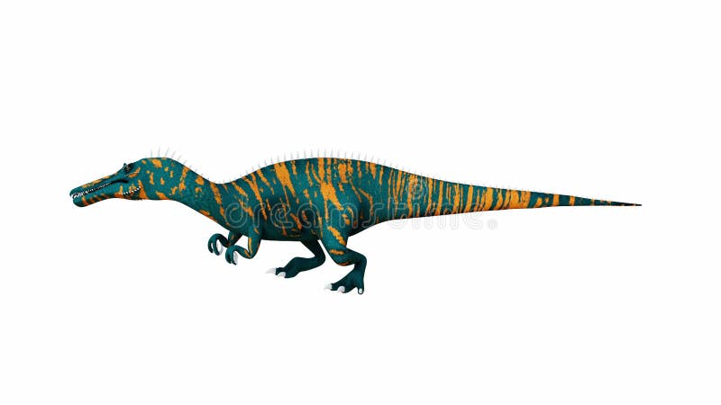 Dynamic 3D Rendering of a Strikingly Colored Theropod Dinosaur on White ...
