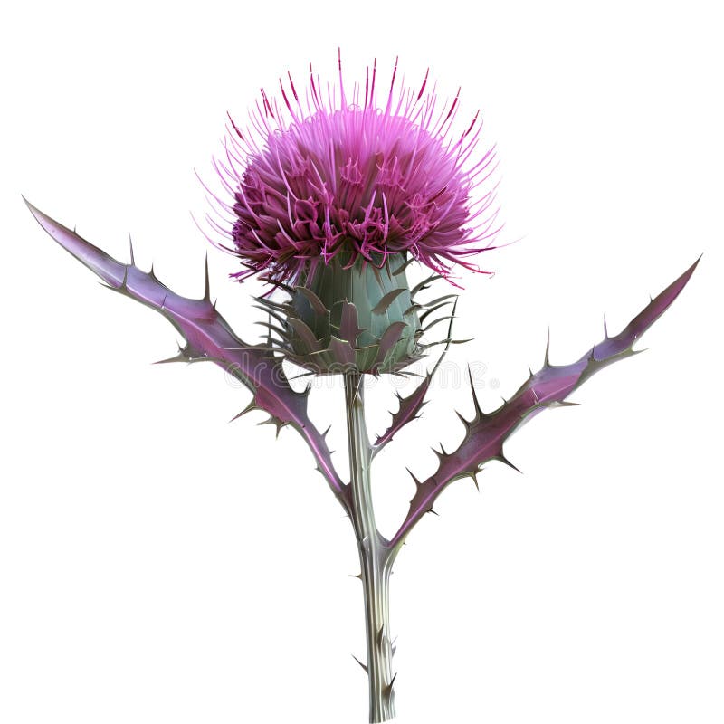 3D Rendering of a Thistle Flower on Transparent Background - Ai ...