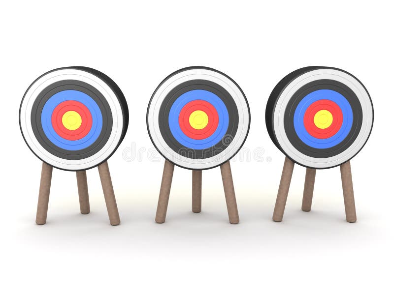 3D Rendering of Three Archery Targets Stock Illustration - Illustration ... 3D Rendering of Three Archery Targets Stock Illustration - Illustration ...