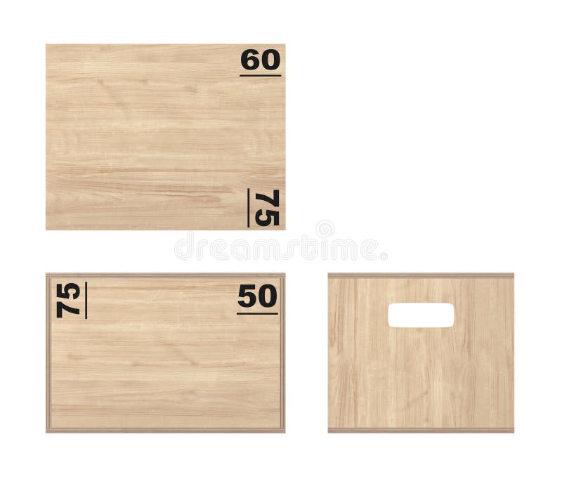 3d Rendering of Three Different Sides of Light Brown Wooden Box ...