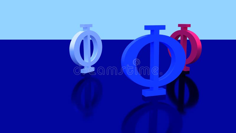 Three Greek Upper-case Character PHI Stock Illustration - Illustration ...
