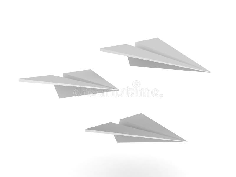 3D Rendering of Three Paper Planes Flying Stock Illustration ...