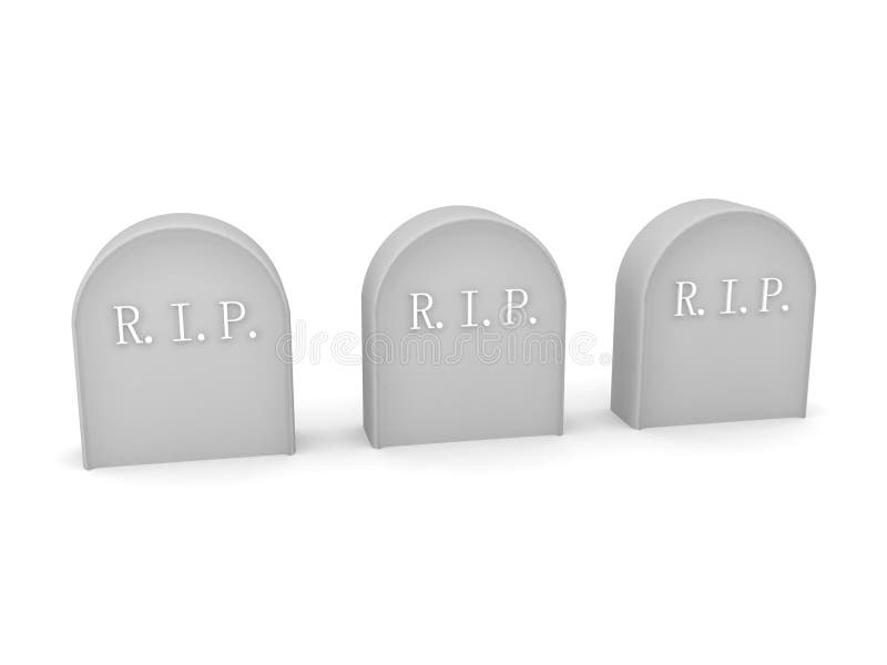 3D Rendering of Three Tombstones Stock Illustration - Illustration of ...
