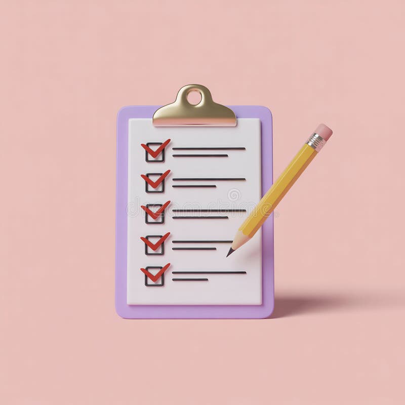 3d Rendering of Todo List on Clipboard with Yellow Pencil Task ...