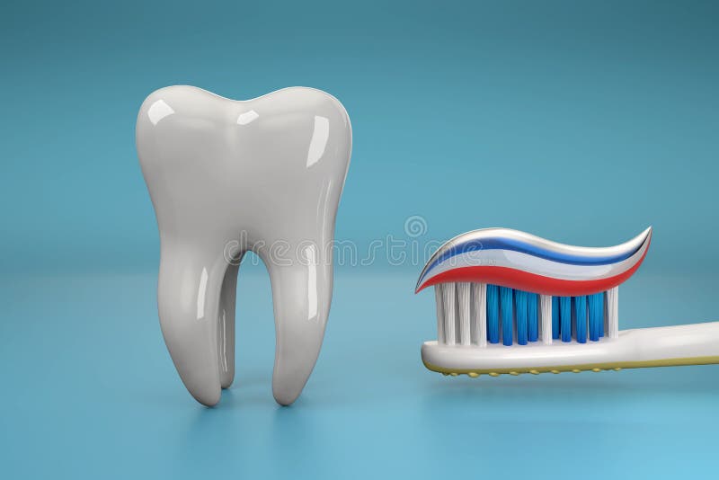 3D Rendering from a Toothbrush with Toothpaste and a Single Tooth Model ...