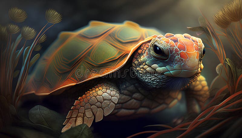 3D Rendering of a Tortoise in a Surrealistic Environment. Stock ...