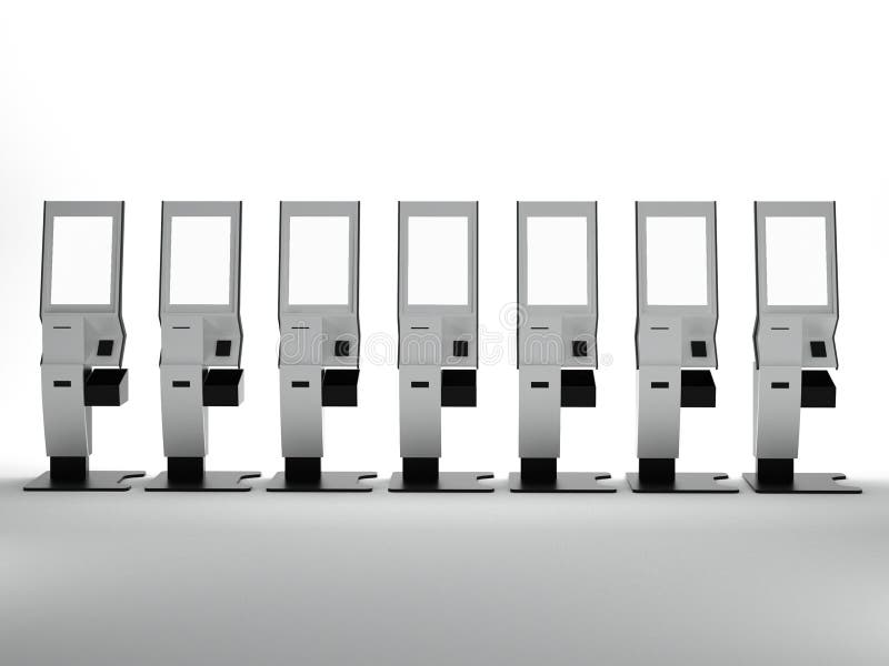 3D Rendering Touch Screen Vending Machine Stock Illustration ...