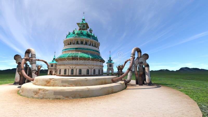 3D Rendering of Tourist Spot Stock Illustration - Illustration of ...