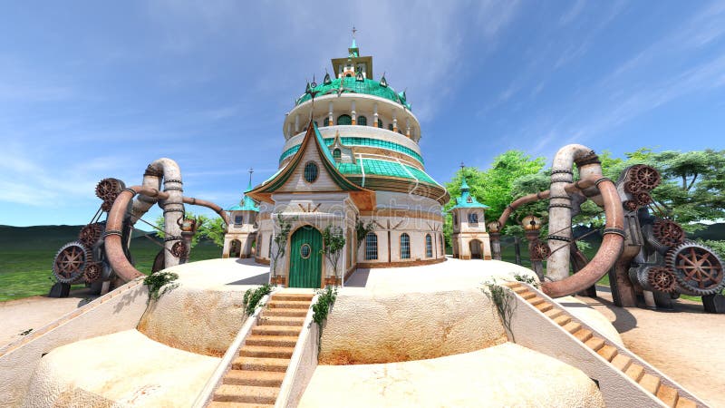 3D Rendering of Tourist Spot Stock Illustration - Illustration of ...