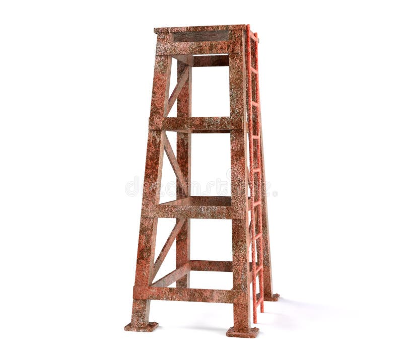 3d Rendering of a Tower Over White Background Stock Illustration ...