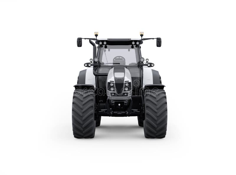 3d Rendering Tractor Side View Isolated on White Background with Shadow ...