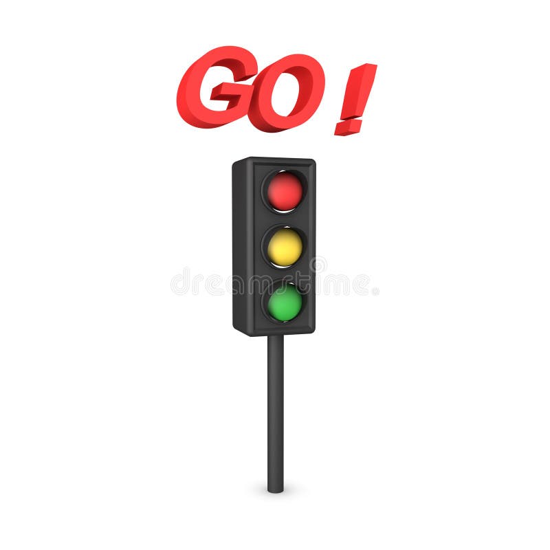 Stop Go Traffic Light Isolated White Stock Illustrations – 269 Stop Go ...