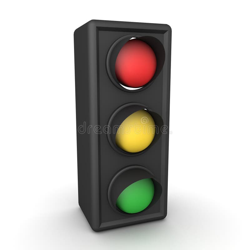 3D Rendering of Traffic Stop Light Stock Illustration - Illustration of ...