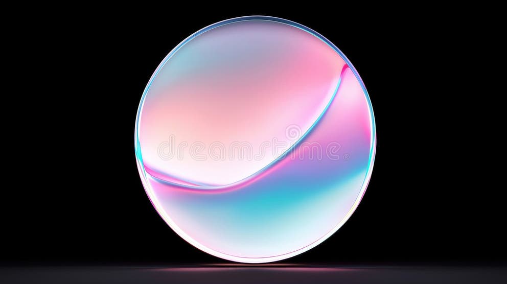 A 3D Rendering of a Translucent Sphere with a Gradient of Pink and Blue ...