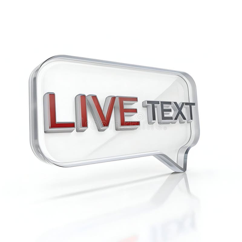 3D Rendering Transparent Live Text Icon Stock Illustration ...