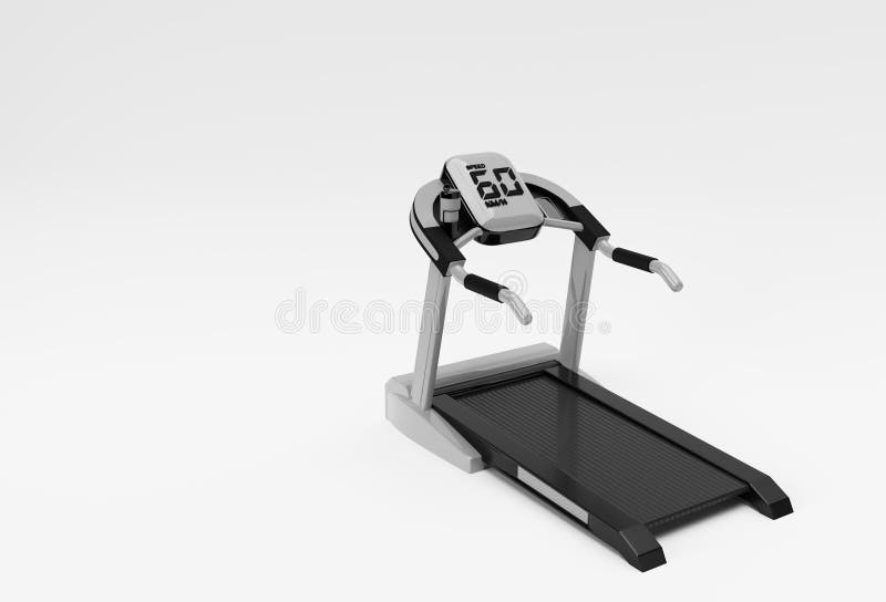 3d Rendering Treadmill or Running Machine on White Background Stock ...