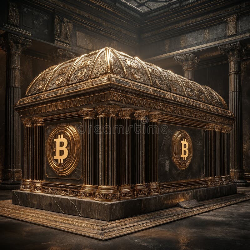 3D Rendering of a Treasure Chest with Bitcoin Symbol in it. Stock ...