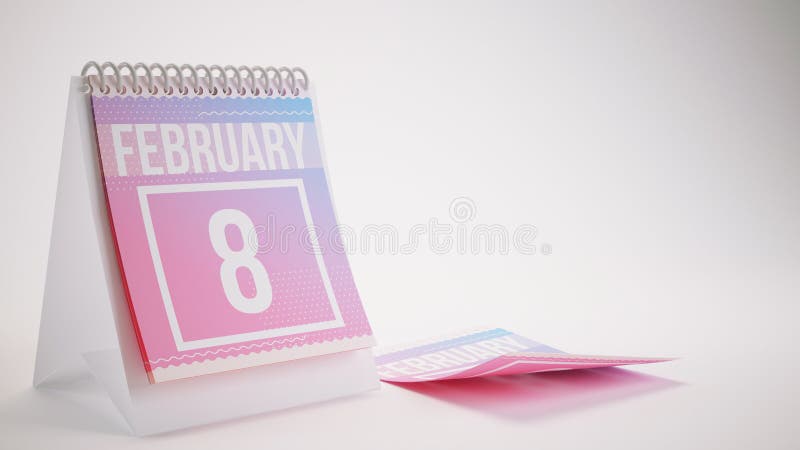 3D Rendering Trendy Colors Calendar on White Background Stock Image ...