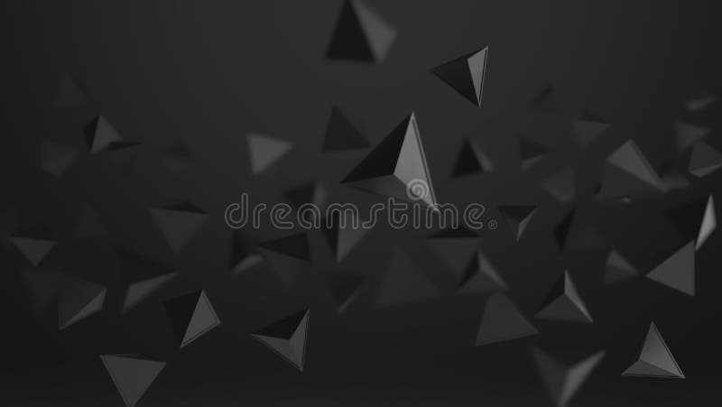 3d Rendering of Triangle Geometric Shapes Stock Illustration ...
